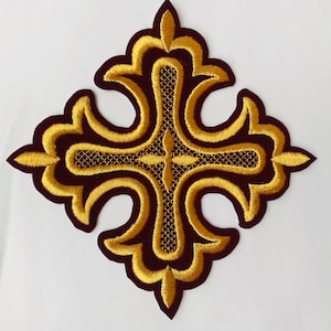 Embroidered Vestment Cross Patch 5, 7.5, 9.5, 12, 16.5 Cm, Vestment ...