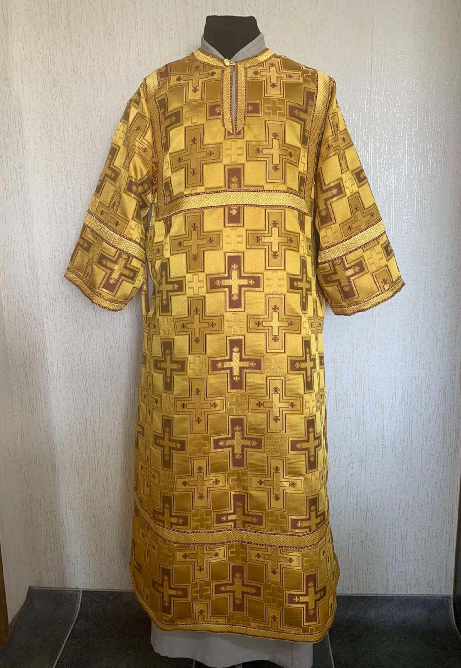 Metallic Brocade Straight Cross Altar Server Robe Vestment, Altar ...