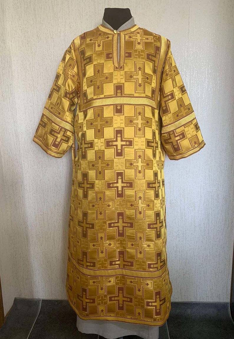 Metallic Brocade Straight Cross Altar Server Robe Vestment, Altar ...