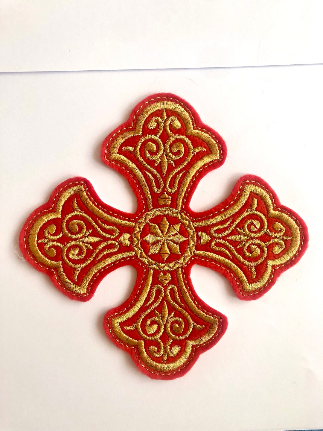 Byzantine Embroidered Cross Patch 6 Cm, 7.5 Cm, 11.5 Cm, 15, 18, 20 Cm ...