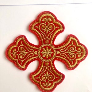 Byzantine Embroidered Cross Patch 6 Cm, 7.5 Cm, 11.5 Cm, 15, 18, 20 Cm ...