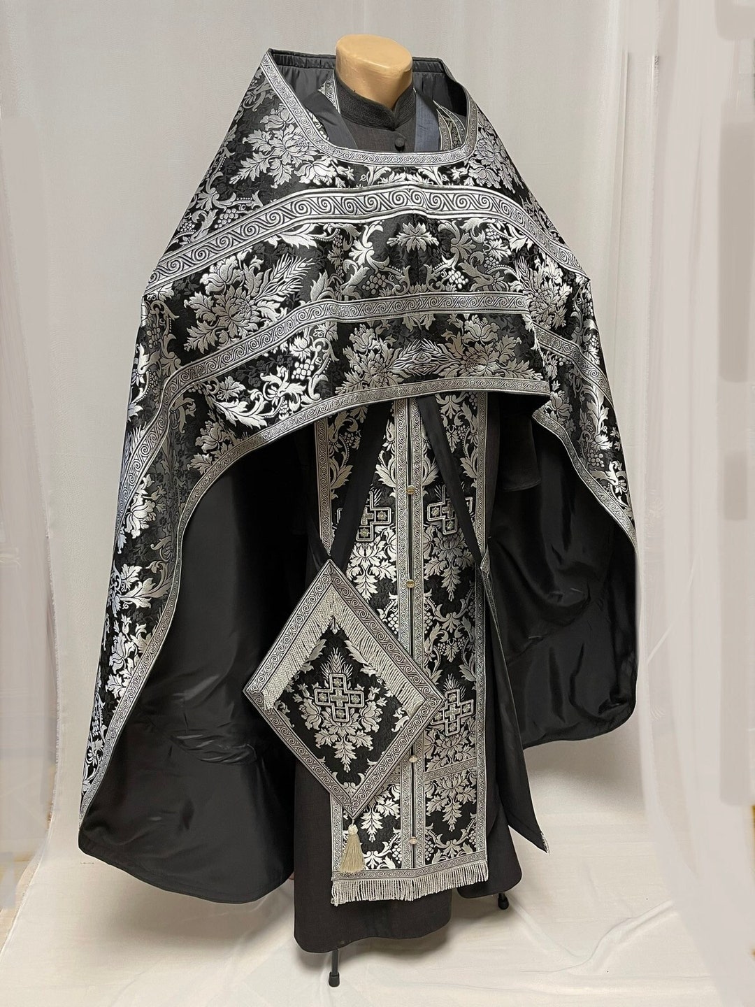 Black Silver Priest Set Vestments Orthodox Vestment, Liturgical ...