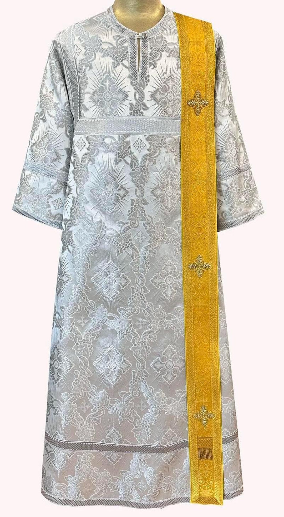 Deacon Orarion With Embroidered Crosses in Any Style, Deacon Vestments ...