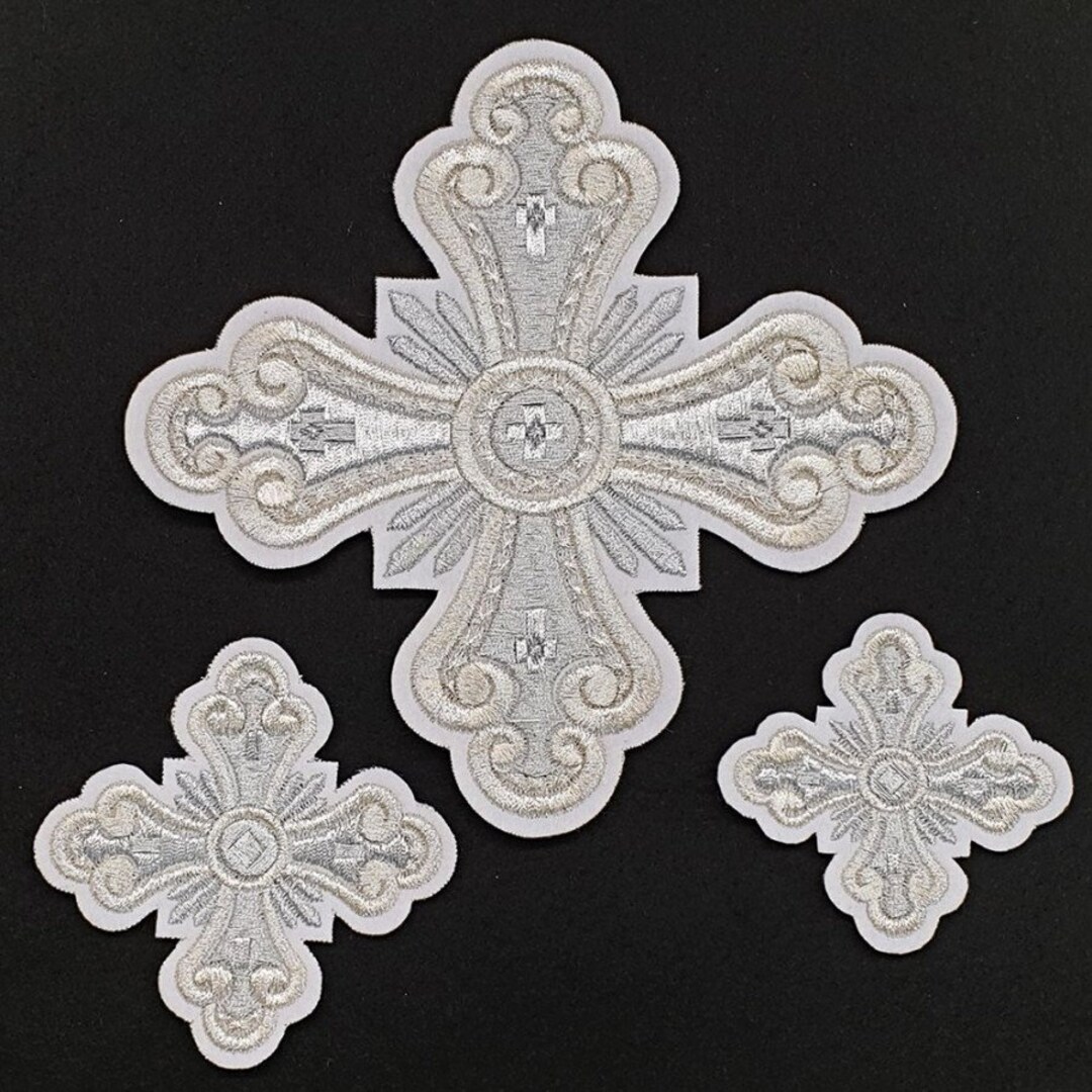 Deacon Vestment Cross Set of 10, Cross Set Appliqué Machine Embroidery ...