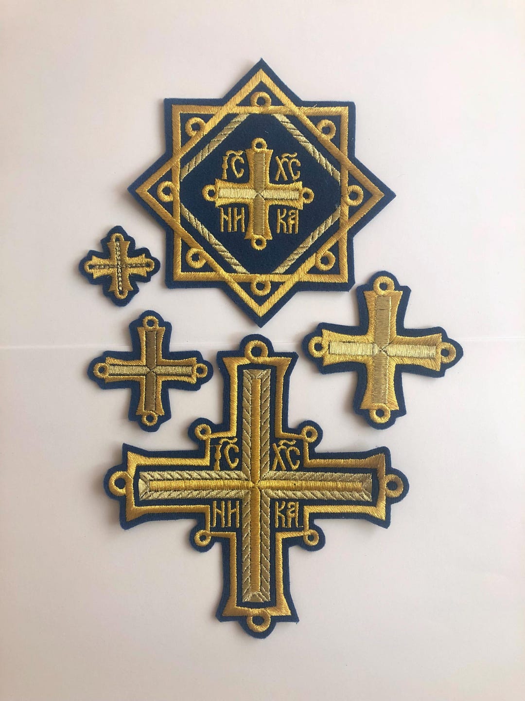 NIKA ICXC Pattern Embroidered Cross Set of 14 Pcs in Any Colours ...