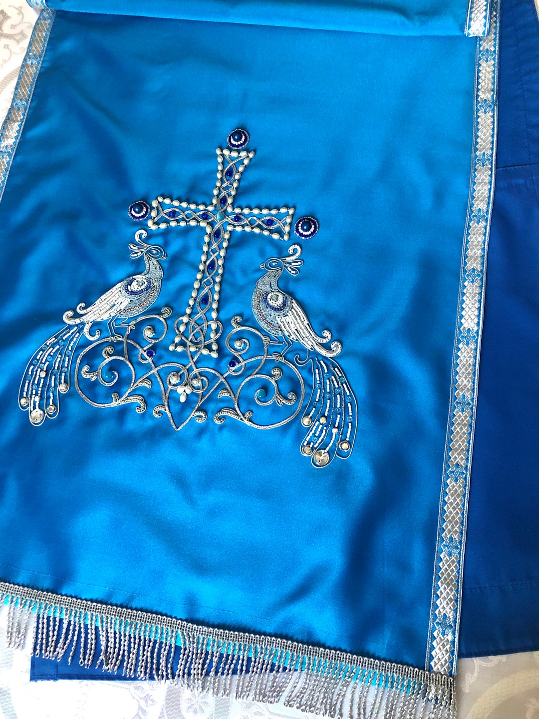 Hand-embroidered Orthodox Altar Cloth Embellished With Pearls ...