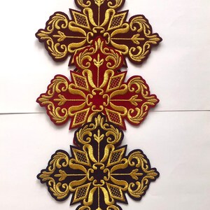 Floral Cross Patch, Suitable for Any Altar Cloths, Vestment Appliqué ...