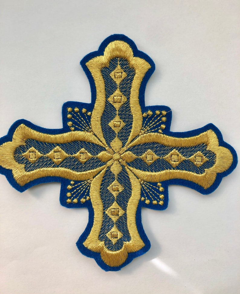 Gold Embroidered Vestment Cross Patch 5.5 8.5 13 15 Cm - Etsy