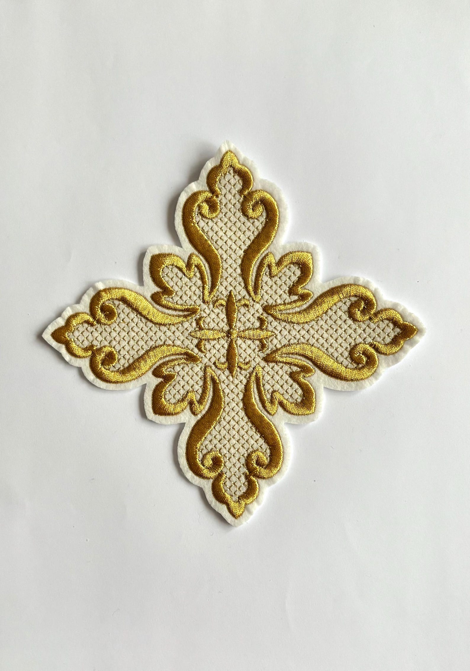 Appliqué Cross Patch for Church & Altar Vestments, Embroidered Appliqué ...