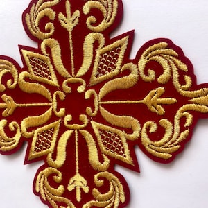 Floral Cross Patch, Suitable for Any Altar Cloths, Vestment Appliqué ...