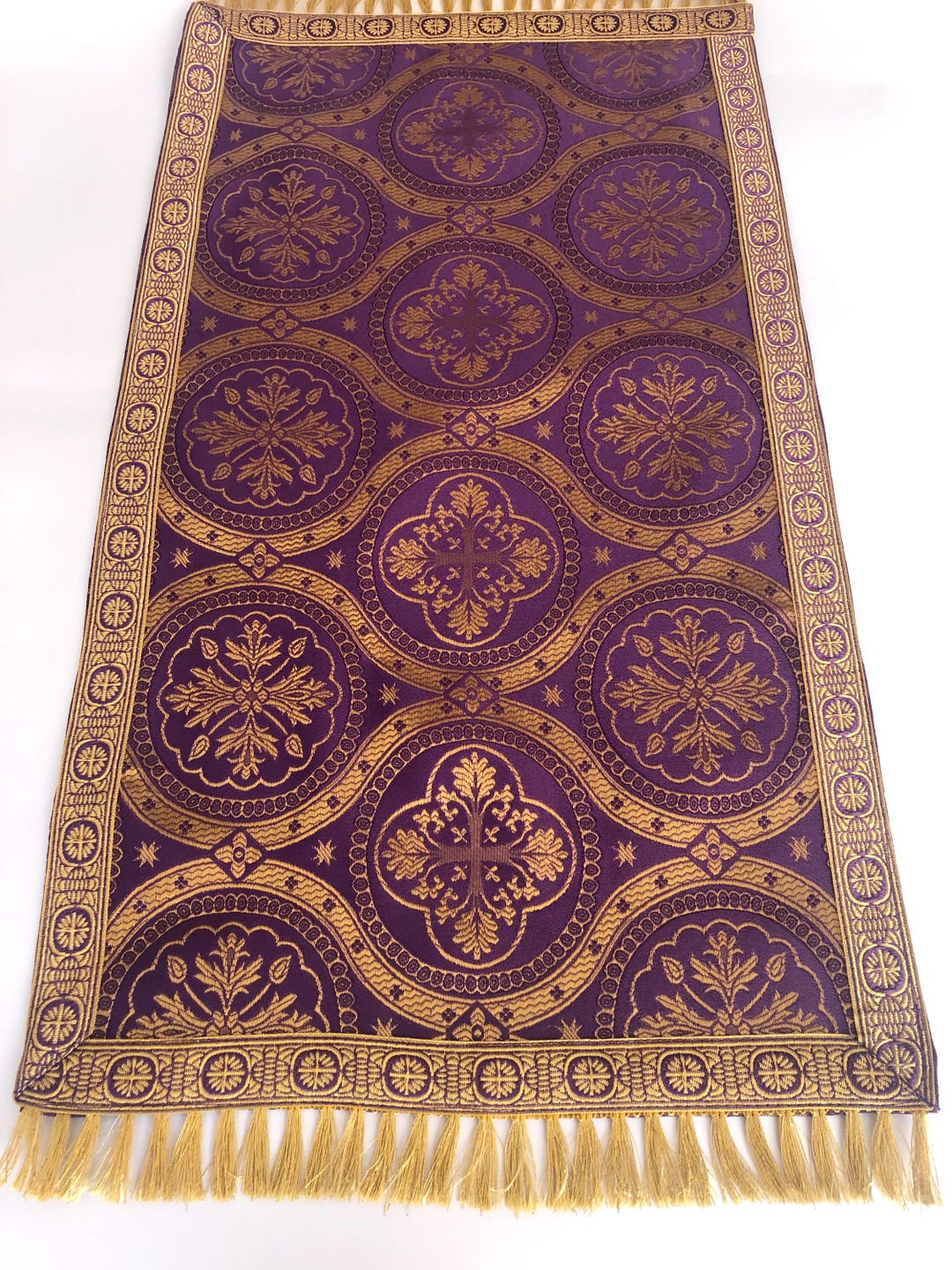 Purple & Gold Table Runner for Home Altar, Great Lent, Advent Icon ...