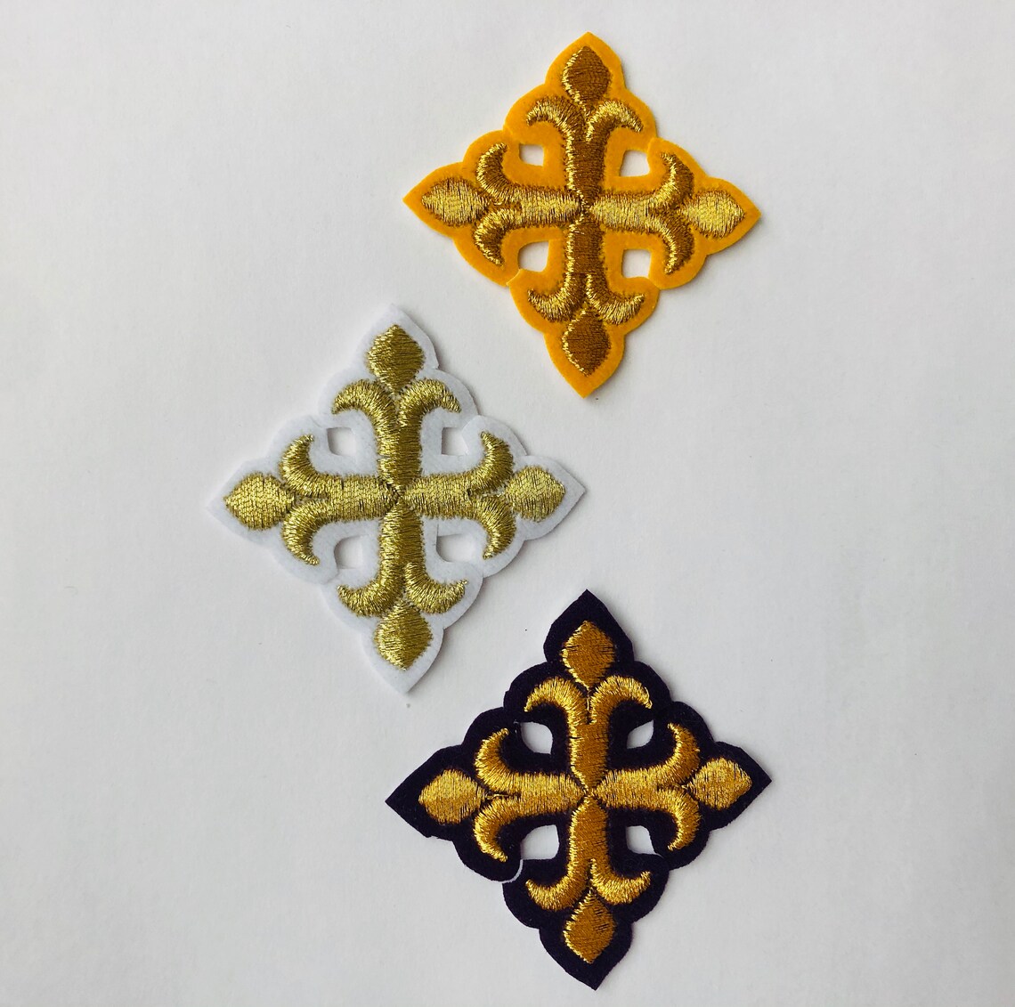 Gold Embroidered Cross Patch Vestment Appliqué Patch 10.5 Cm - Etsy
