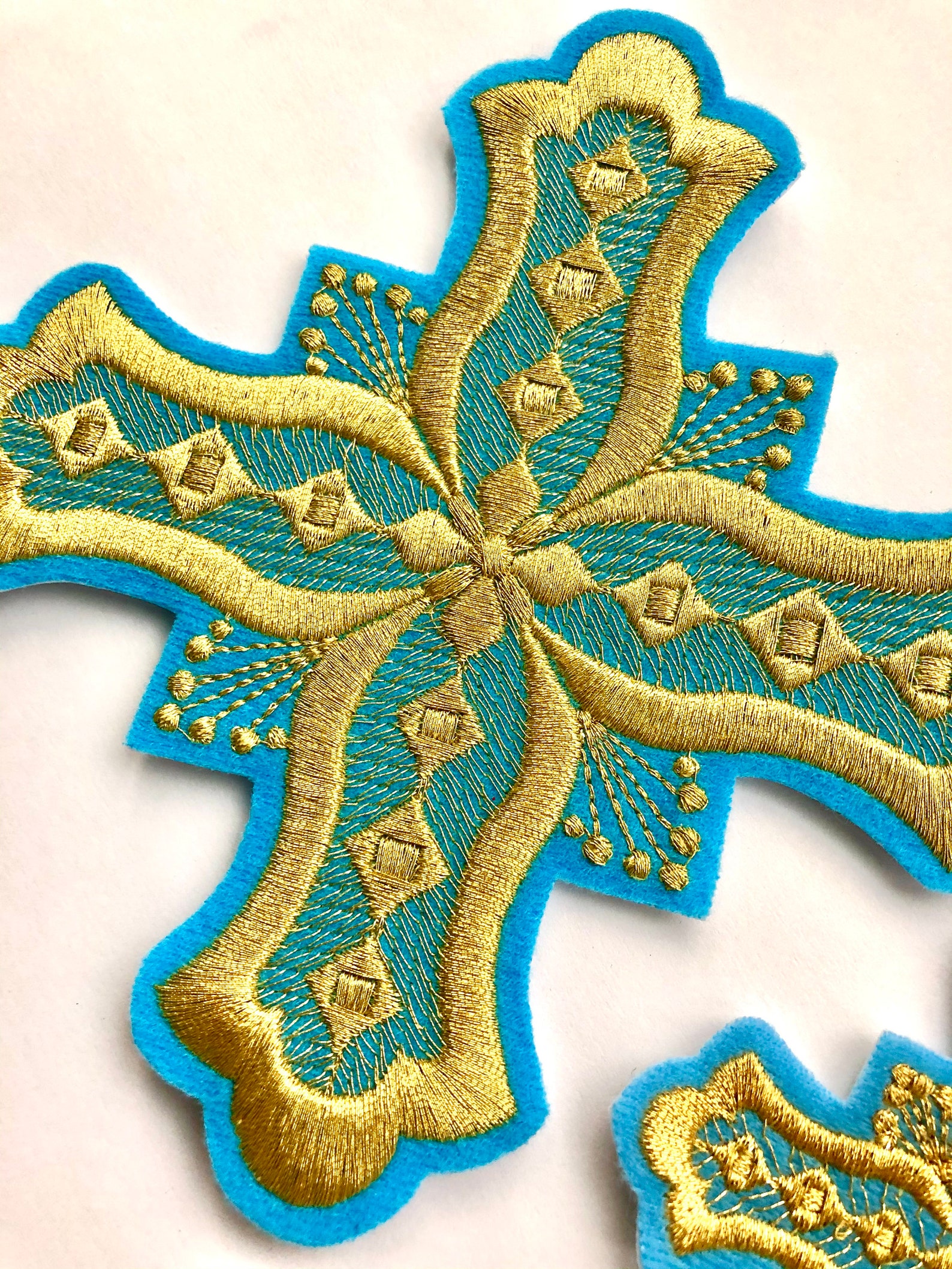 Gold Embroidered Vestment Cross Patch 5.5 8.5 13 15 Cm - Etsy