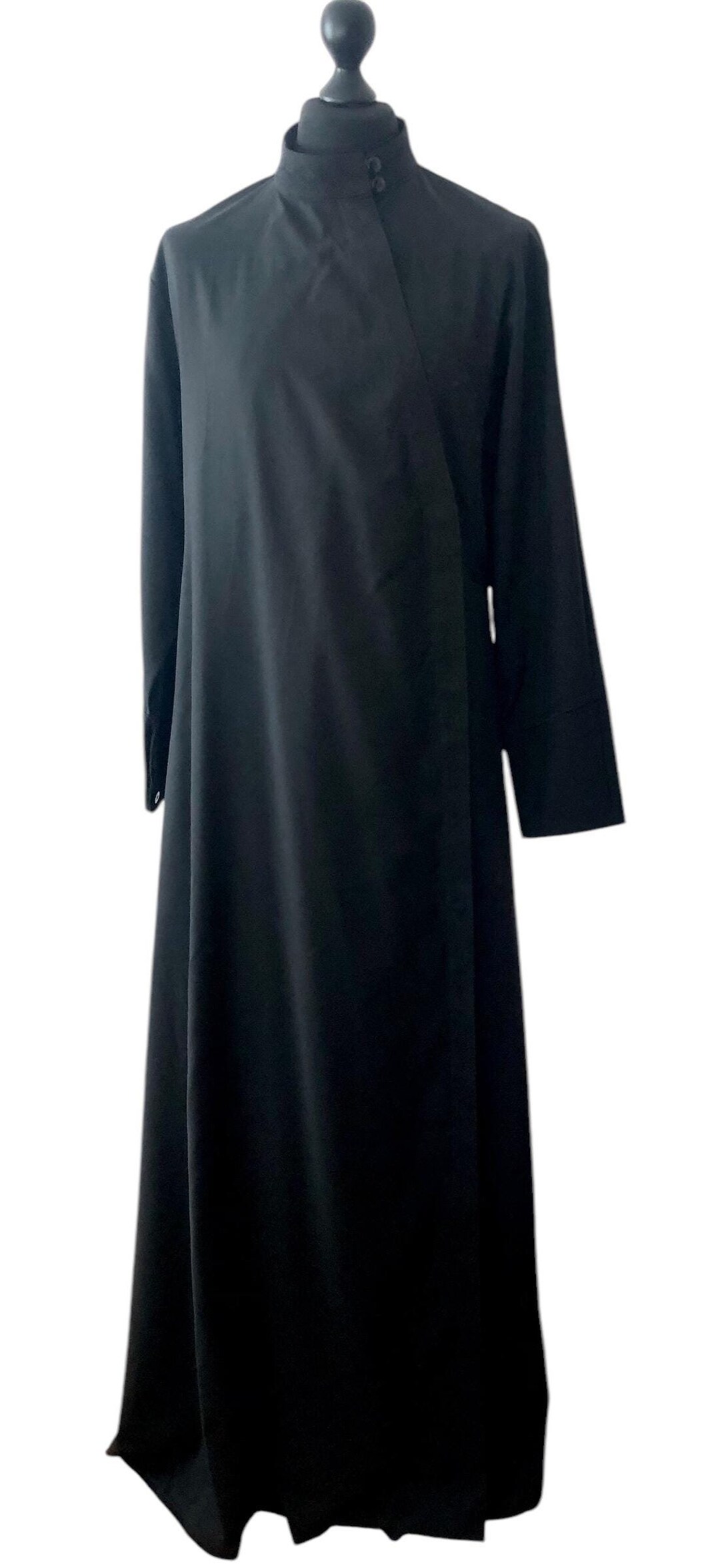 Wool Blend Priest Cassock With Embroidered Collar and Pockets, Orthodox ...
