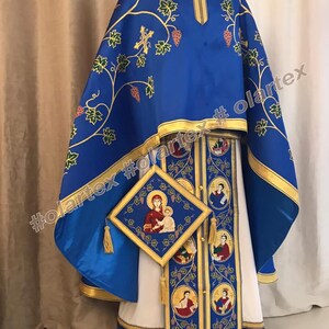 Fully Embroidery Priest Set Vestment, Customized Clergy Vestment ...