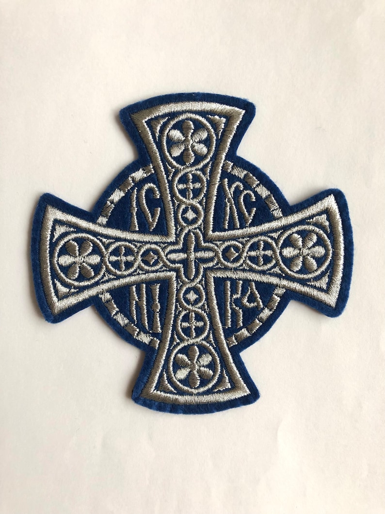 IC XC NIKA Pattern Christian Cross Patch, Liturgical Vestment Appliqué ...