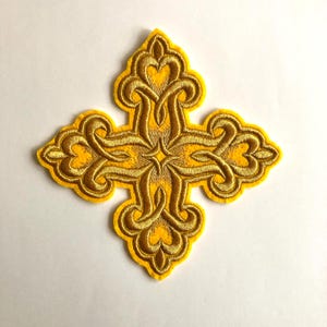 Gold Embroidered Cross Patch 6, 7.5, 11, 13, 16, 18 Cm Vestment ...