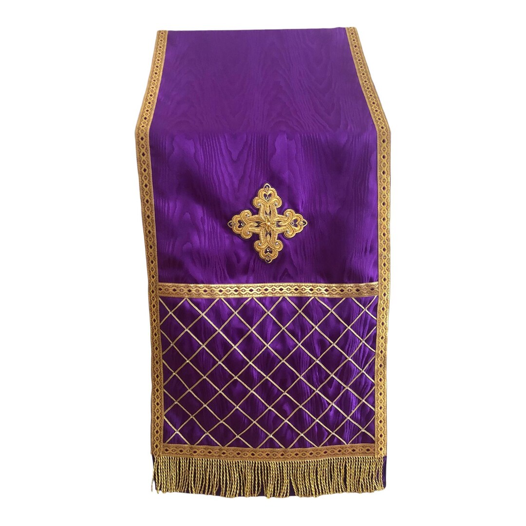 Embroidered Icon Stand Covering With Metallic Cords, Galloon ...