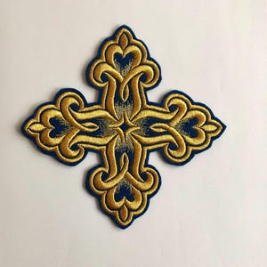 Gold Embroidered Cross Patch 6, 7.5, 11, 13, 16, 18 Cm Vestment ...