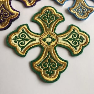 Embroidered Cross Appliqué Patch in Many Sizes, Priest Vestment Patch ...