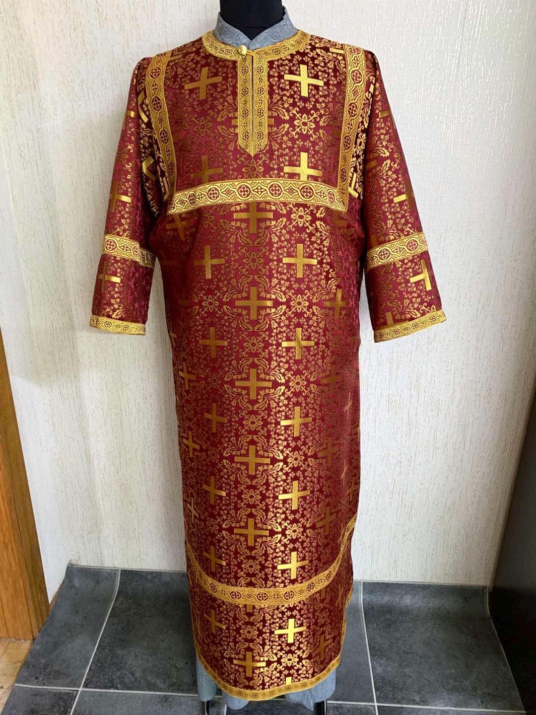 Orthodox Altar Boy Robe From Church Brocade With Trims, Altar Reader ...