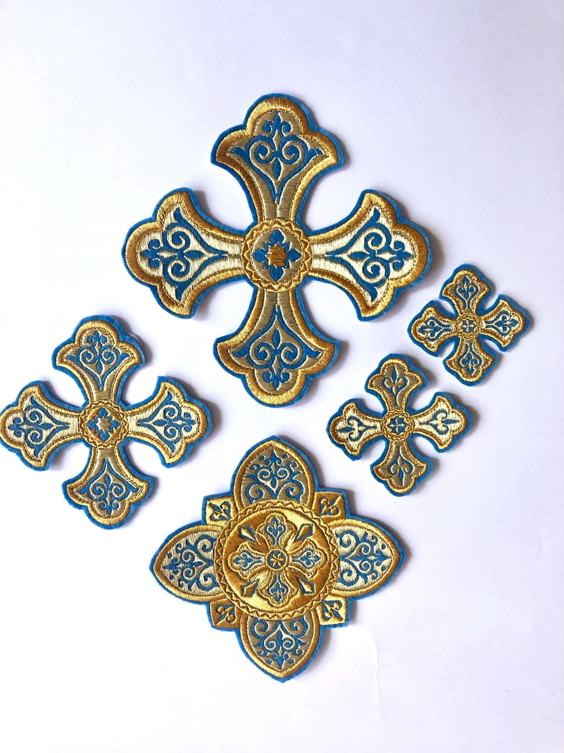 Priest's Cross Set of 14 or More, Gold Embroidered Crosses, Liturgical ...