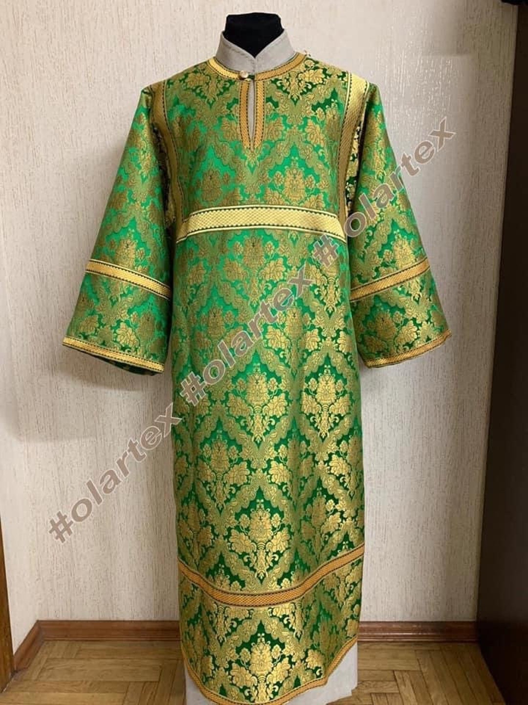 Floral-print Metallic Brocade Altar Boy Dalmatic Garment, Kid's ...