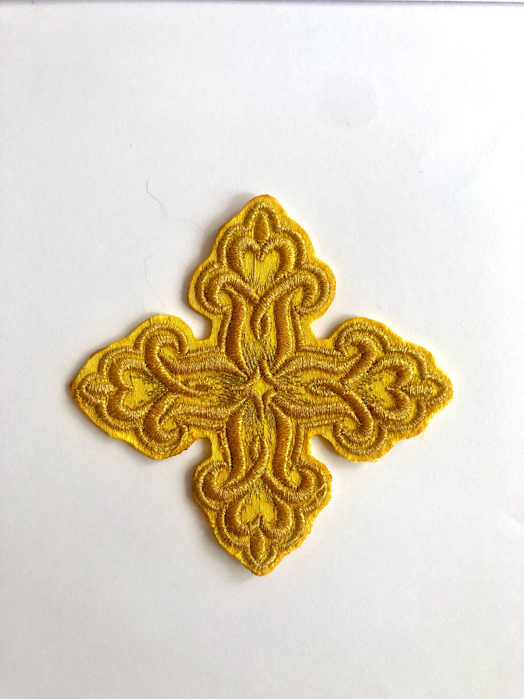 Gold Embroidered Cross Patch 6, 7.5, 11, 13, 16, 18 Cm Vestment ...