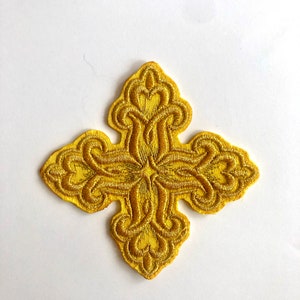 Gold Embroidered Cross Patch 6, 7.5, 11, 13, 16, 18 Cm Vestment ...