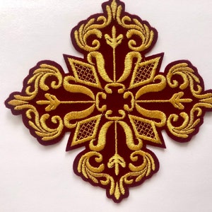Floral Cross Patch, Suitable for Any Altar Cloths, Vestment Appliqué ...