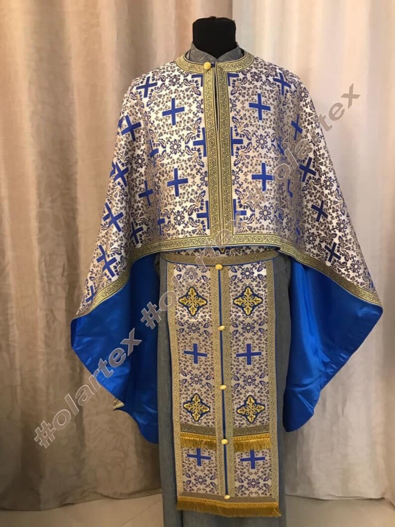 White Gold Orthodox Greek Style Vestments, Custom Priests Vestments ...