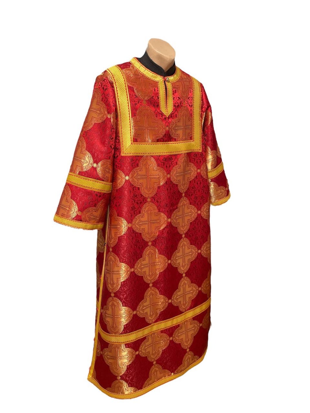 Altar Boy Dalmatic Robe, Altar Reader Vestments Embroidered Cross Patch ...