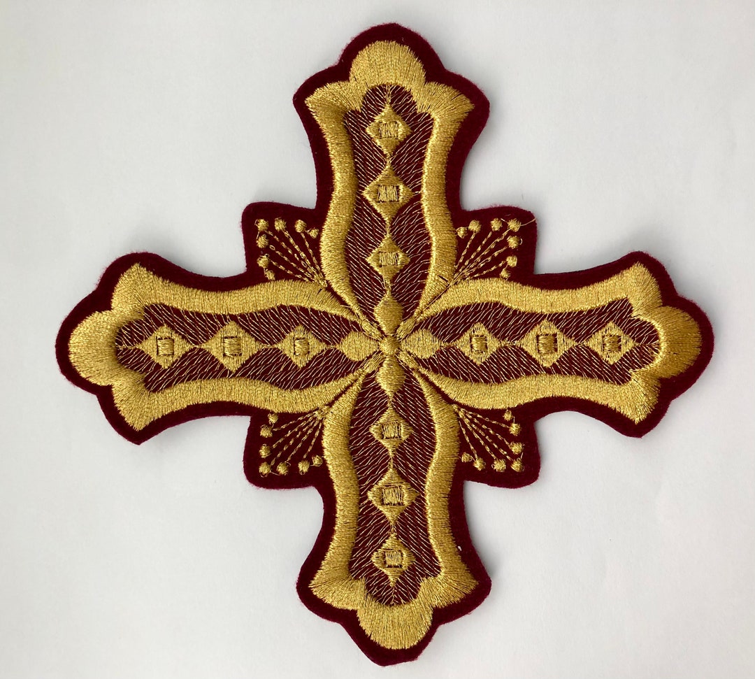 Gold Embroidered Vestment Cross Patch 5.5, 8.5, 13, 15 Cm Vestment ...