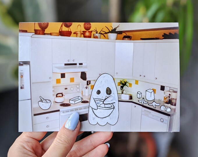 Baking Ghost Drawing - 6x4 Inch Print - Etsy