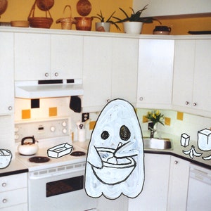 Baking Ghost Drawing - 6x4 Inch Print - Etsy