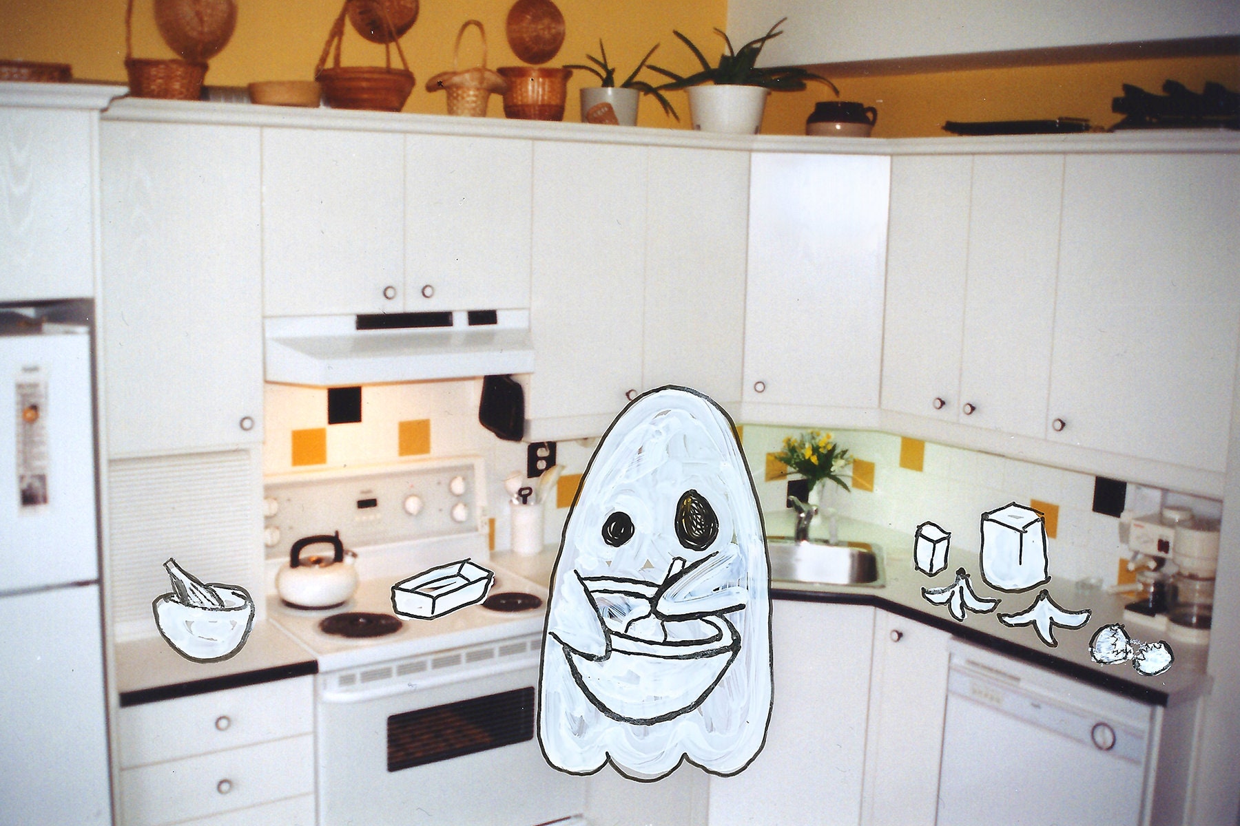 Baking Ghost Drawing - 6x4 Inch Print - Etsy