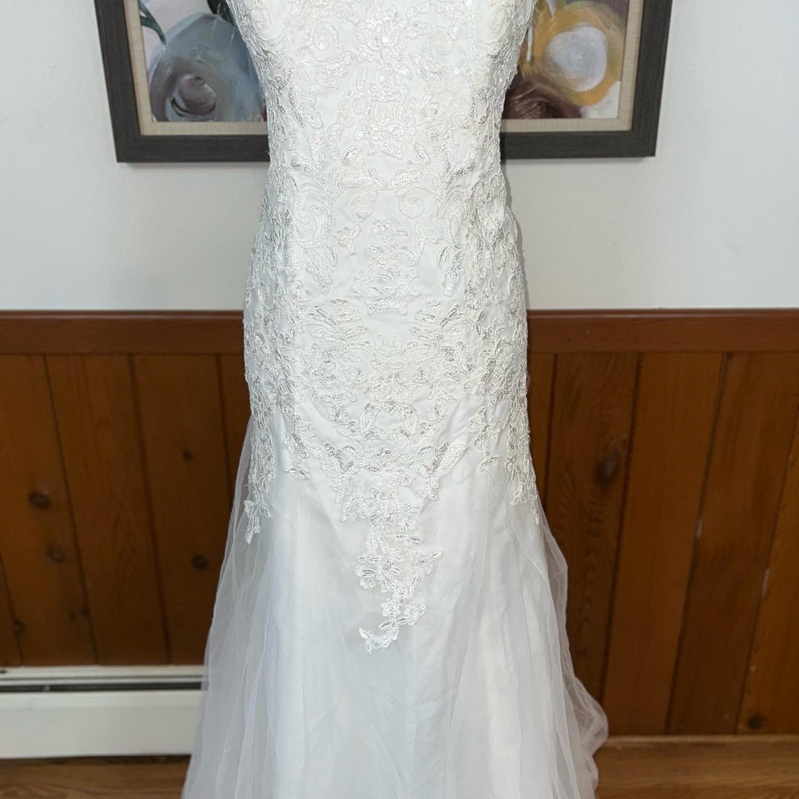 Beautiful New Davids Bridal Illusion Lace Wedding Gown - Etsy