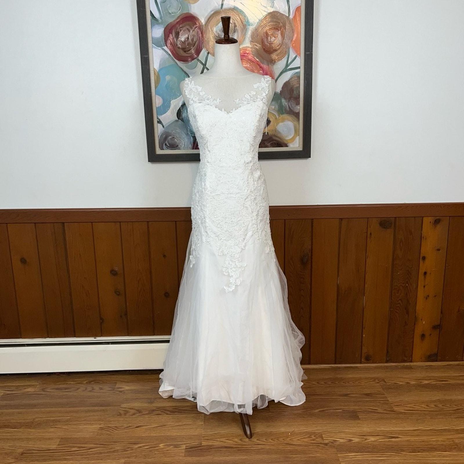 Beautiful New Davids Bridal Illusion Lace Wedding Gown - Etsy