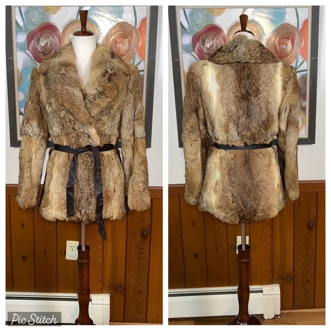 Gorgeous Vintage Belted Rabbit Fur Coat - Etsy