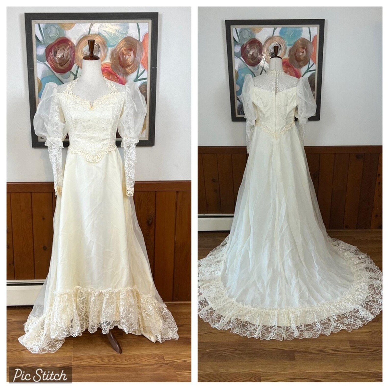 Beautiful Vintage 1970s Carol Towns Prairie Style Wedding Gown - Etsy