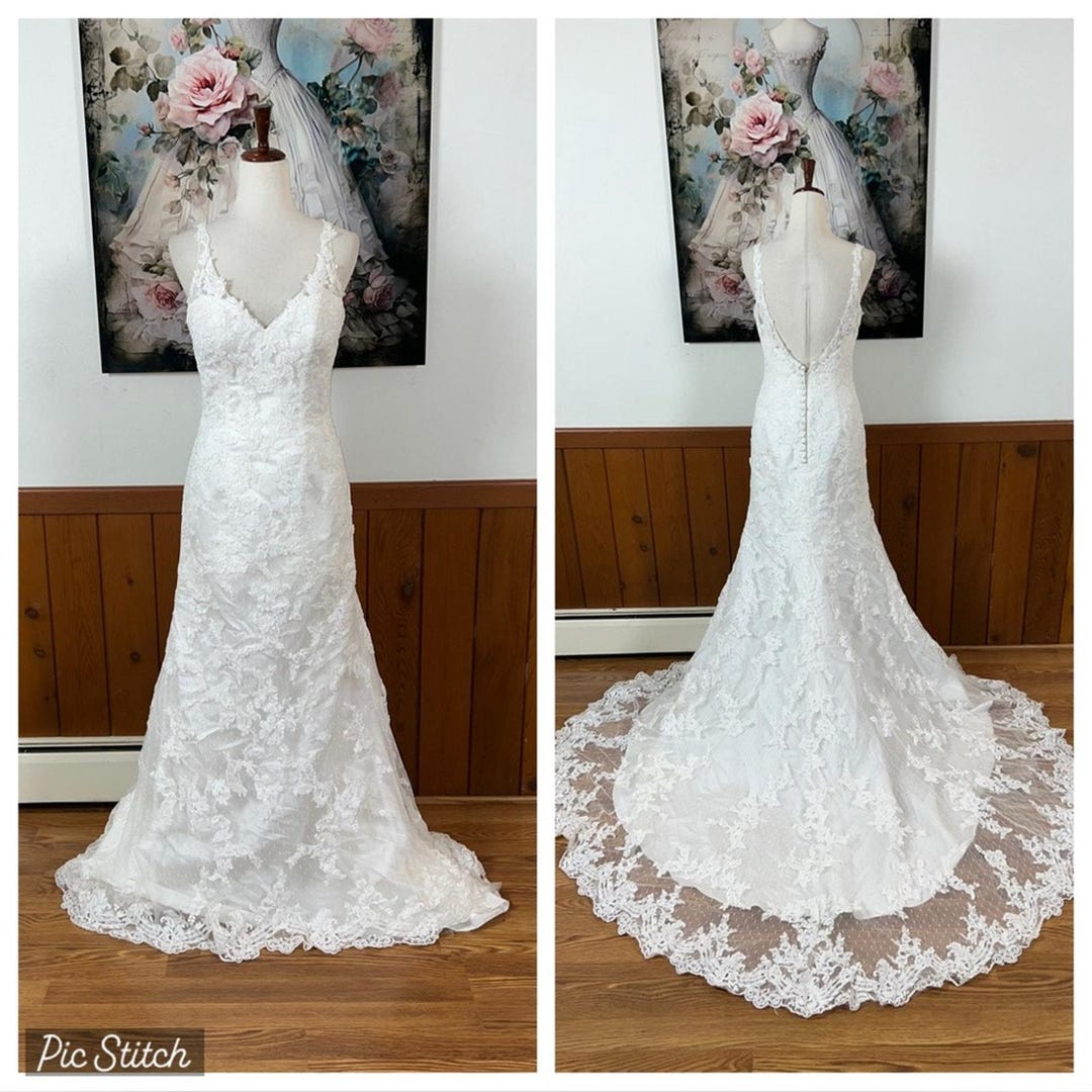 Elegant Moonlight Bridal PB6334 White Lace Wedding Gown! - Etsy