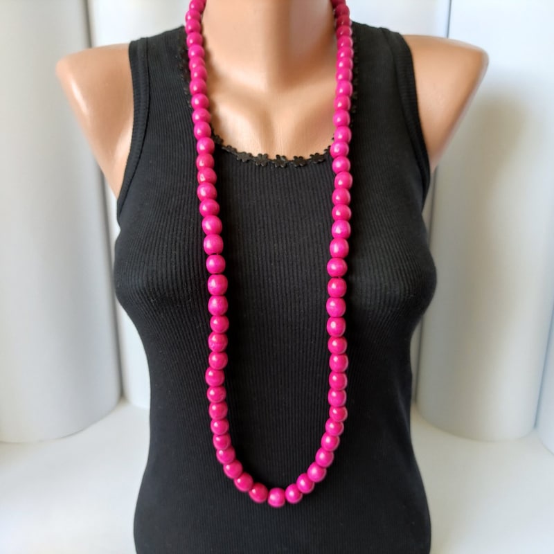 Long Beaded Necklace - Etsy
