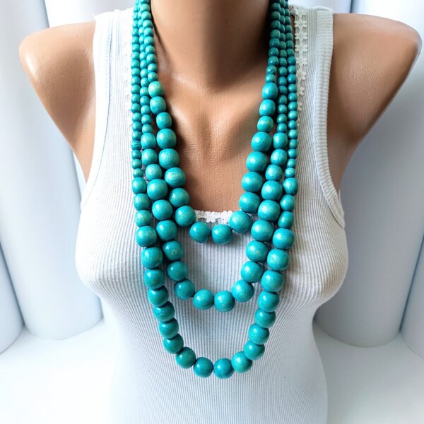 Chunky Bead Necklace Etsy