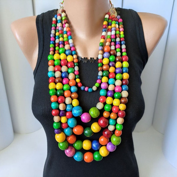 Large Bead Necklace - Etsy