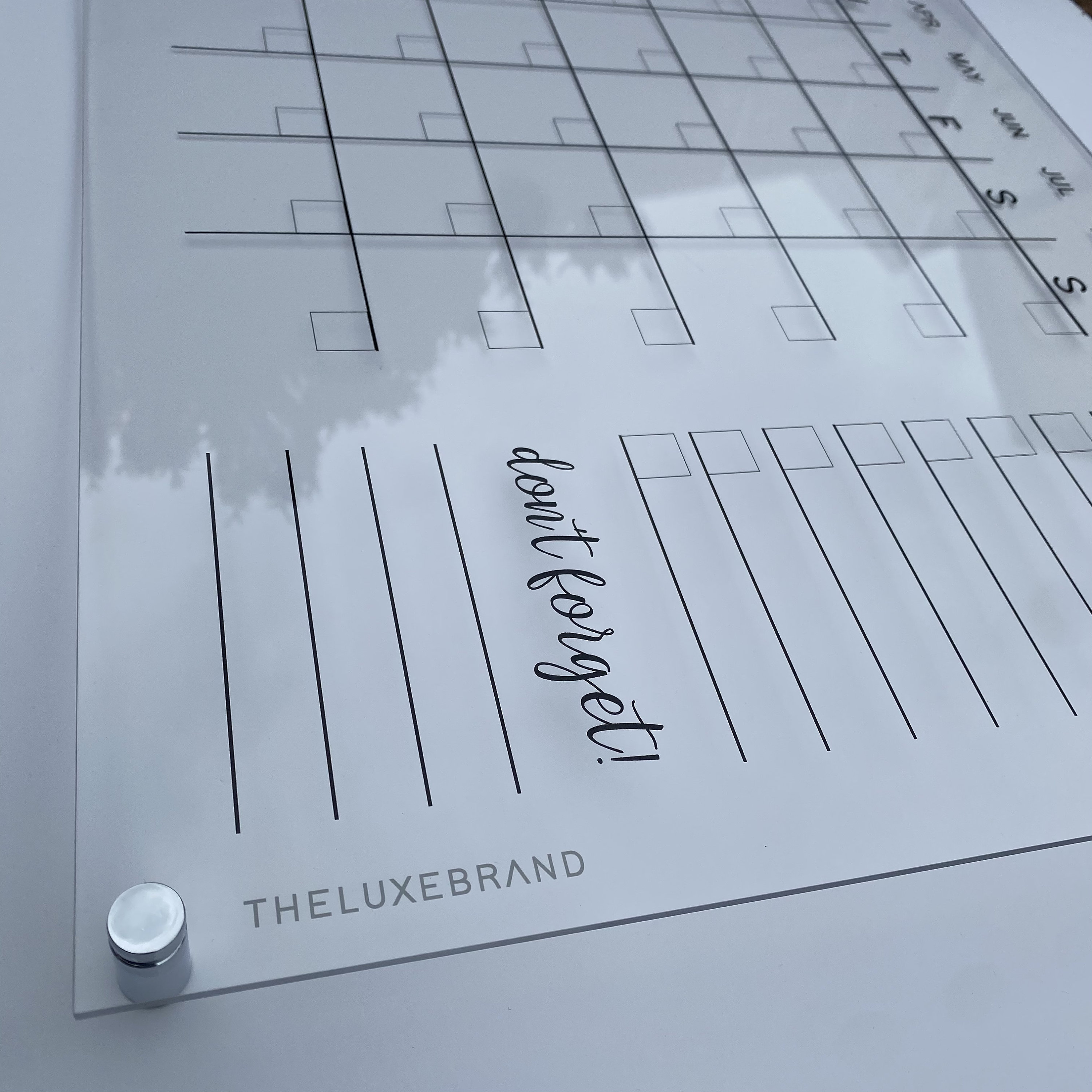 Monthly Wall Calendar UV Print on Acrylic Perspex Family | Etsy