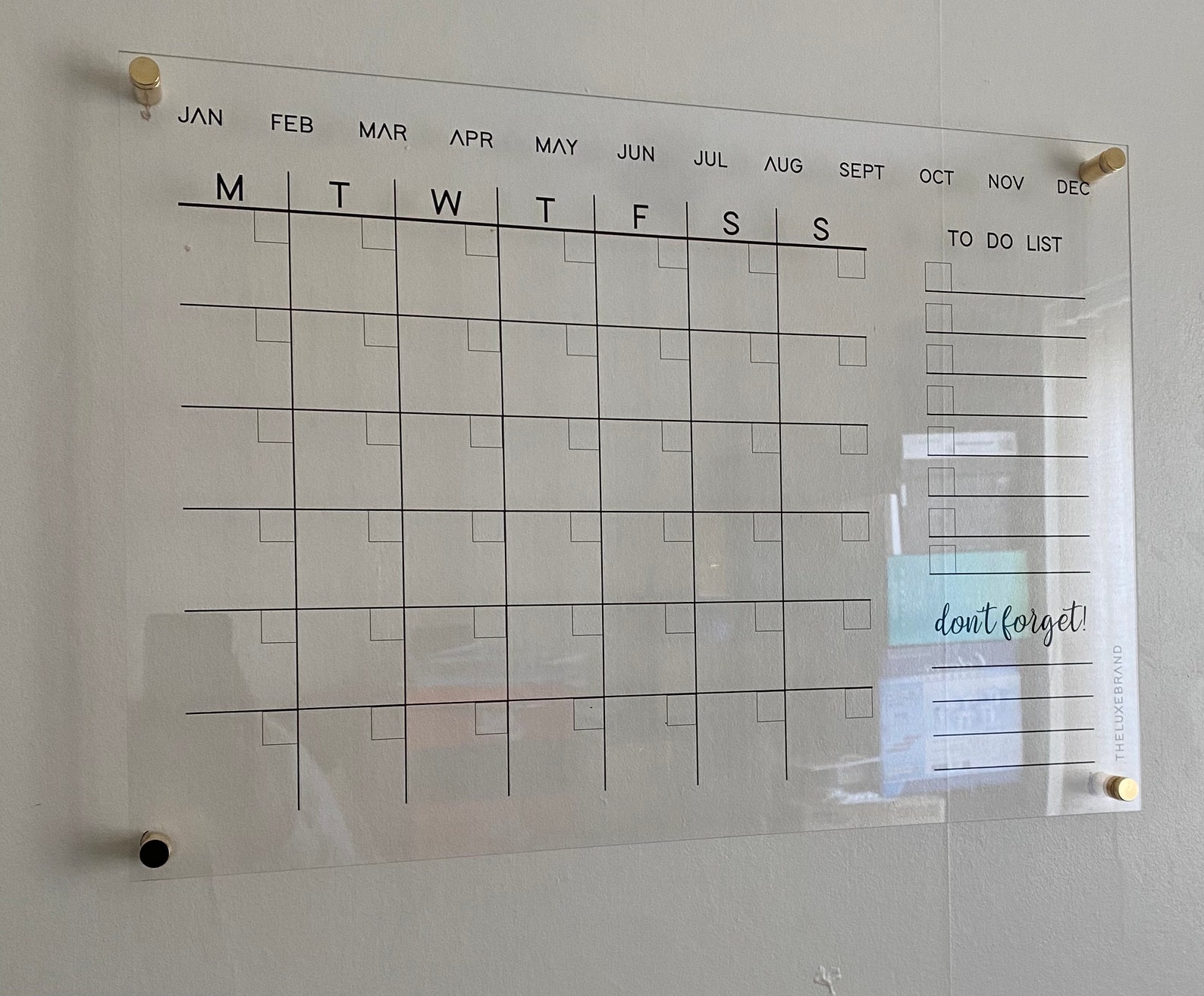 Monthly Wall Calendar UV Print on Acrylic Perspex, Family Schedule ...