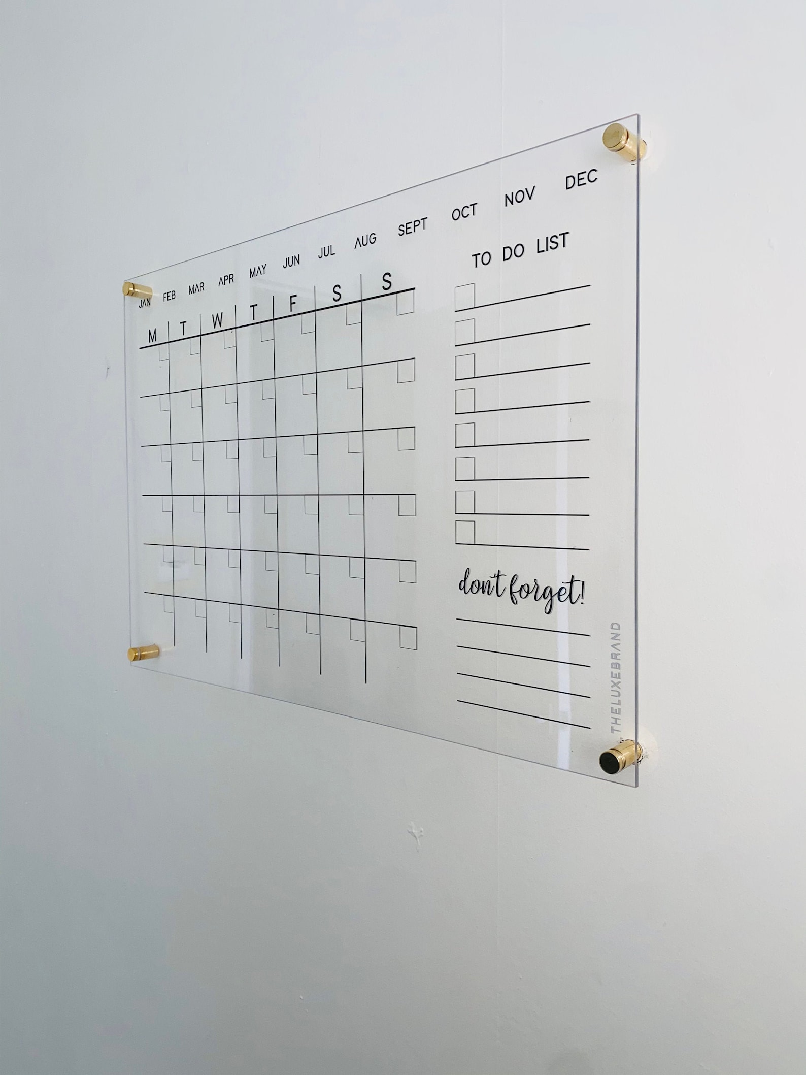 Monthly Wall Calendar UV Print on Acrylic Perspex, Family Schedule ...