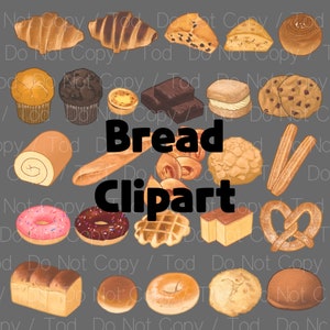 Bread Clipart Bakery PNG Digital, Instant Download, Graphics, Scrapbook ...