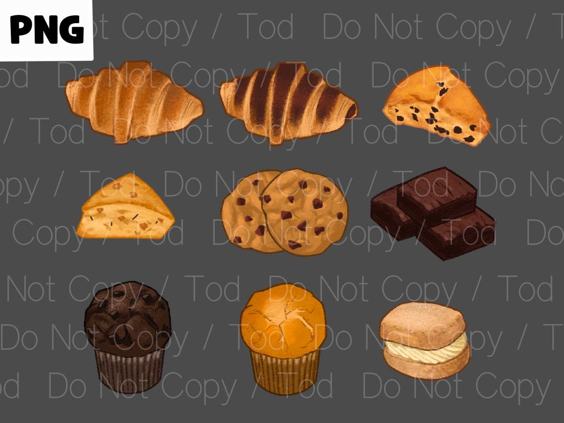 Bread Clipart Bakery PNG Digital, Instant Download, Graphics, Scrapbook ...