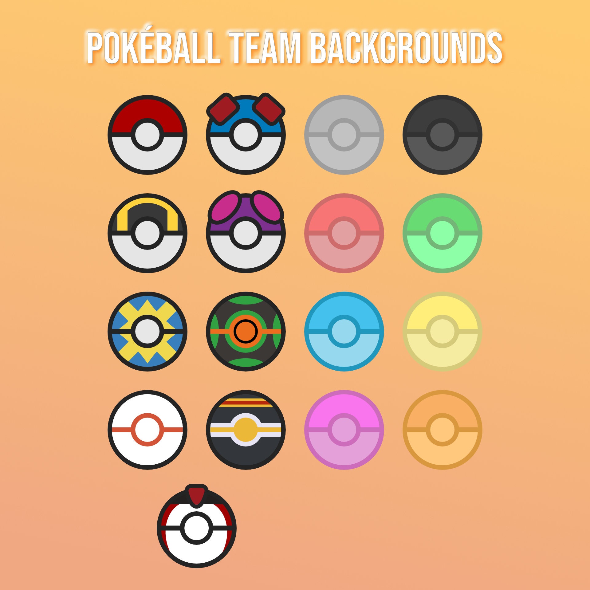 Pokéball Decor Backgrounds for Your Pokémon Team | Twitch / Youtube ...